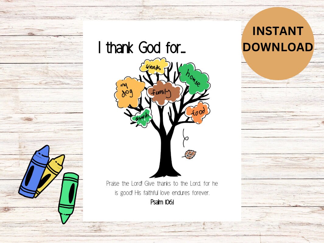 Gratitude Tree Craft, Sunday School Printable, Sunday School ...