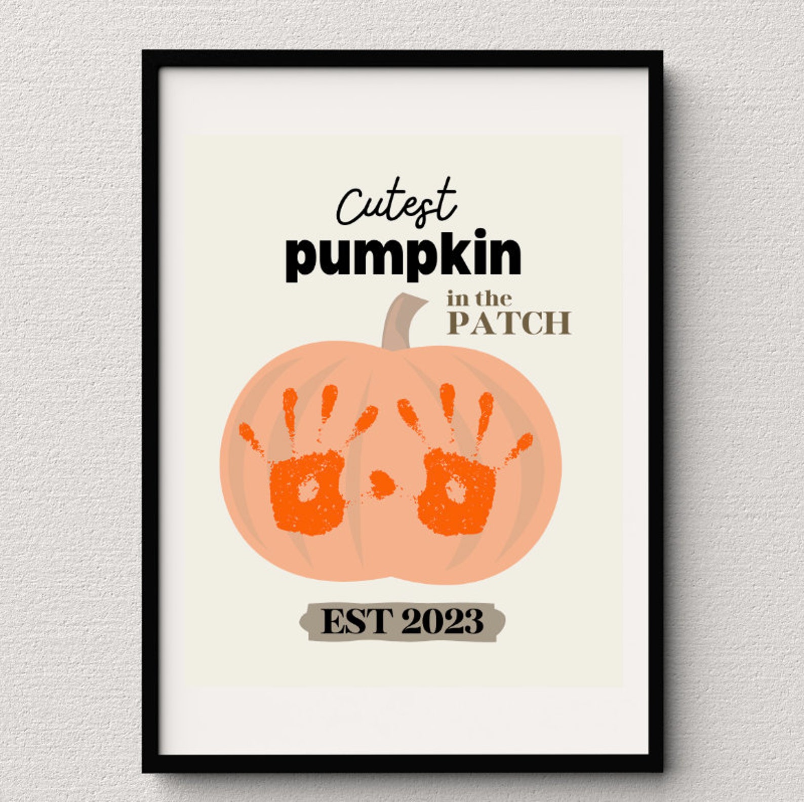 Pumpkin Handprint Art Printable, Pumpkin Printable, Fall Craft, Fall ...