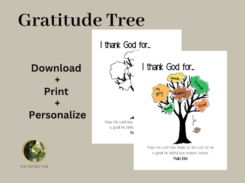 Gratitude Tree Craft, Sunday School Printable, Sunday School ...