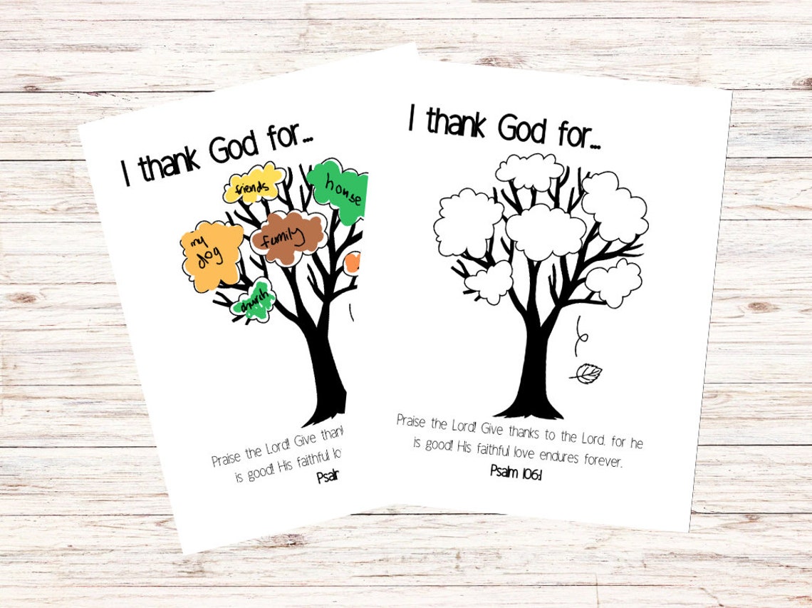 Gratitude Tree Craft, Sunday School Printable, Sunday School ...
