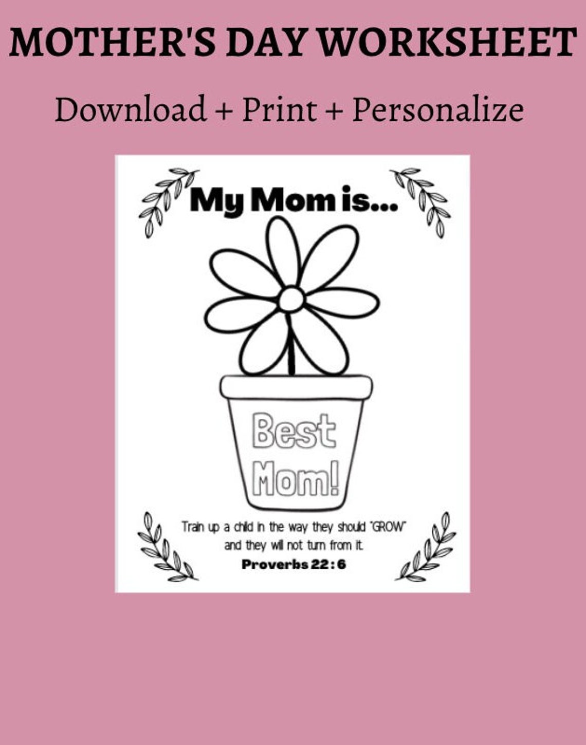 Mother's Day Craft, Christian Mother's Day Craft, Sunday School ...