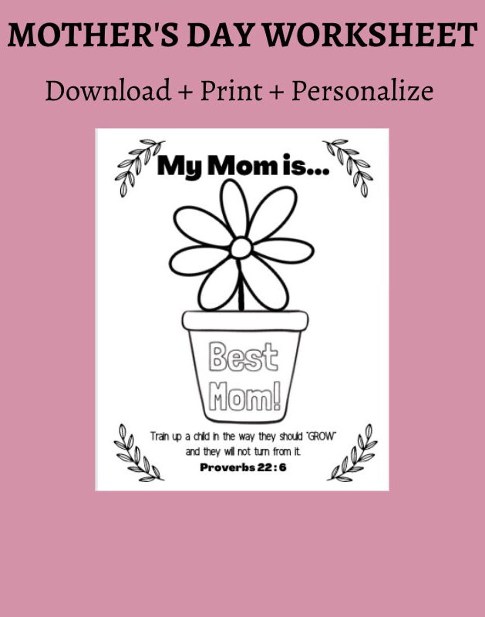 Mother's Day Craft, Christian Mother's Day Craft, Sunday School ...