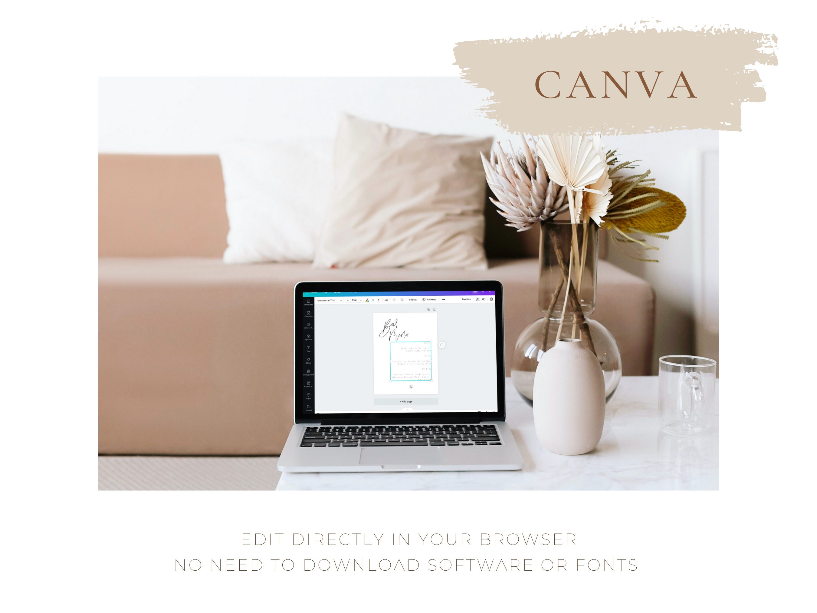 Minimalist Bar Sign | Bar Sign Template | Wedding Bar Sign | Canva ...