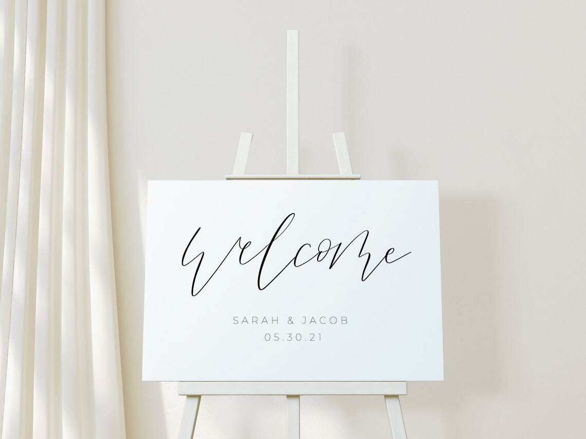 Minimalist Welcome Sign Welcome Sign Template Wedding Sign Canva ...