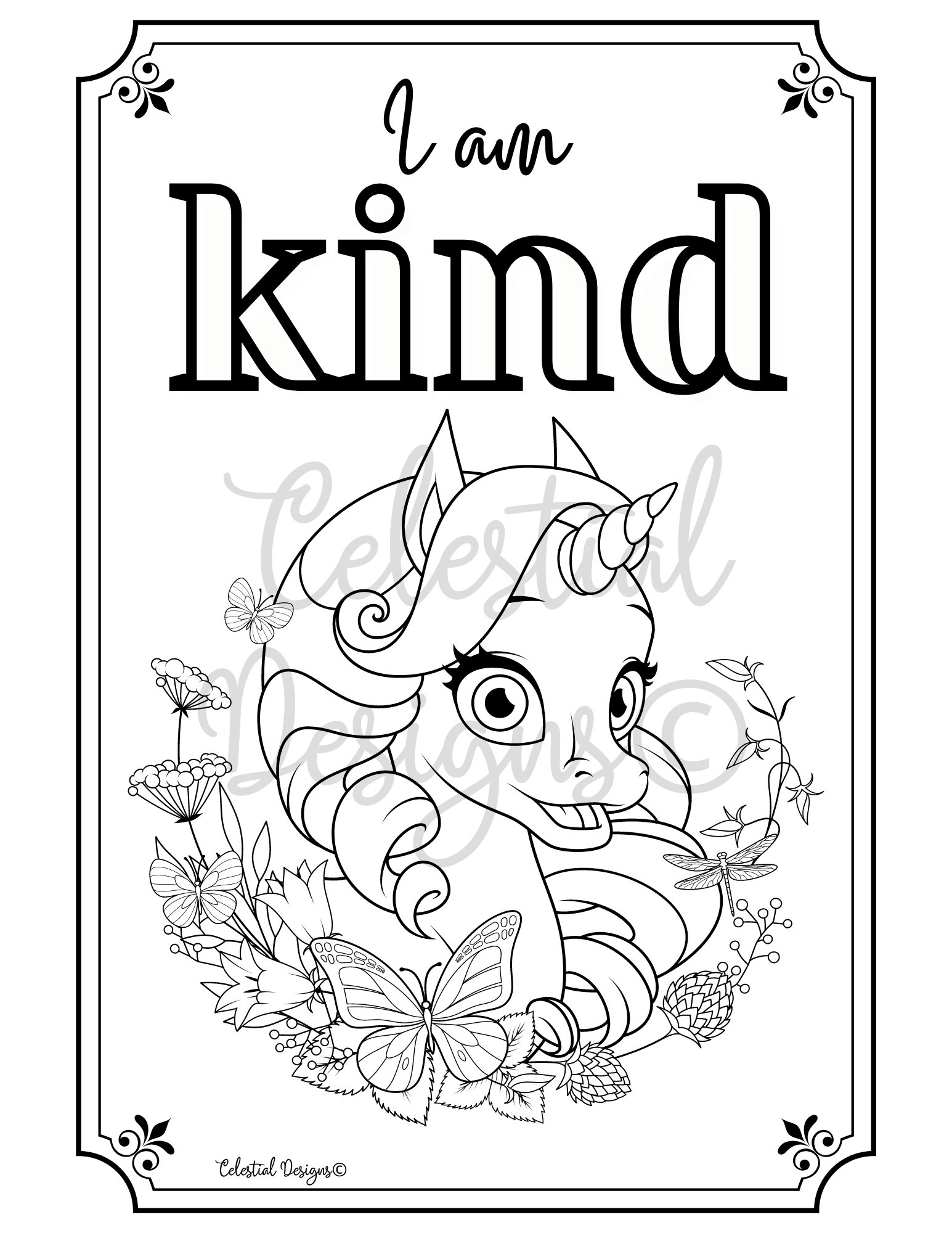 Coloring Pages | Positive Affirmations | Unicorns - Etsy Australia
