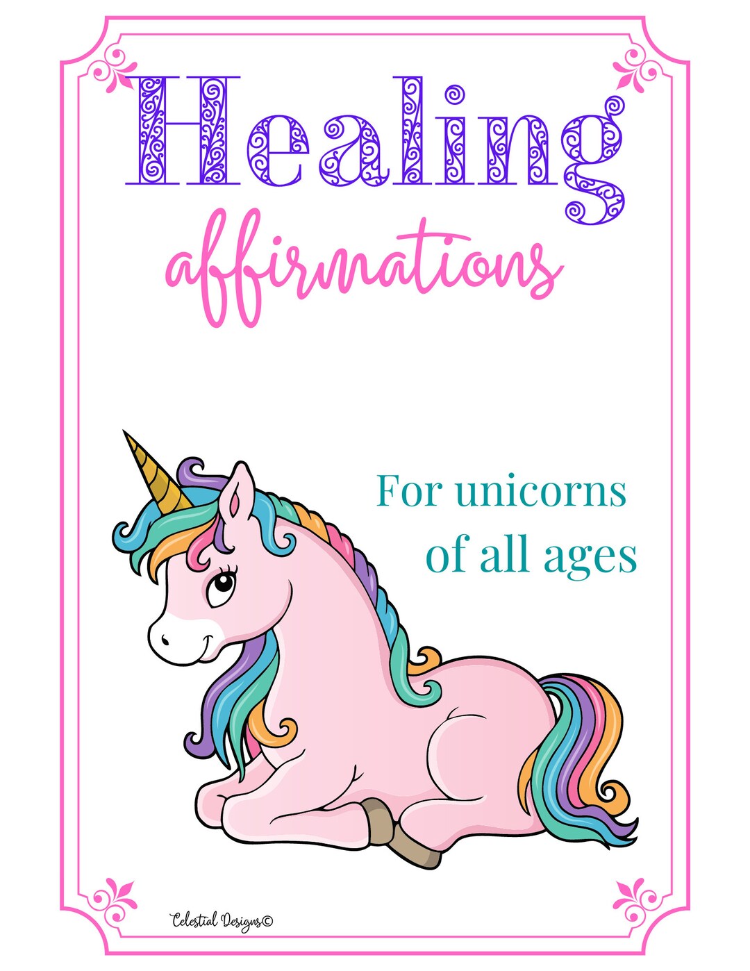 Coloring Pages | Positive Affirmations | Unicorns - Etsy Australia