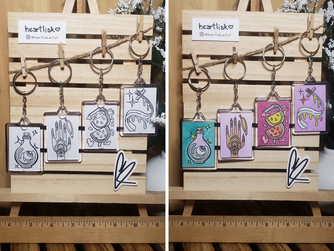 Limited Edition Original Hand-drawn Keychains Funky One of a - Etsy