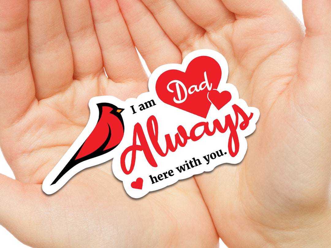 Handmade Cardinal Dad Memorial Sticker | Remembrance Decal - Etsy