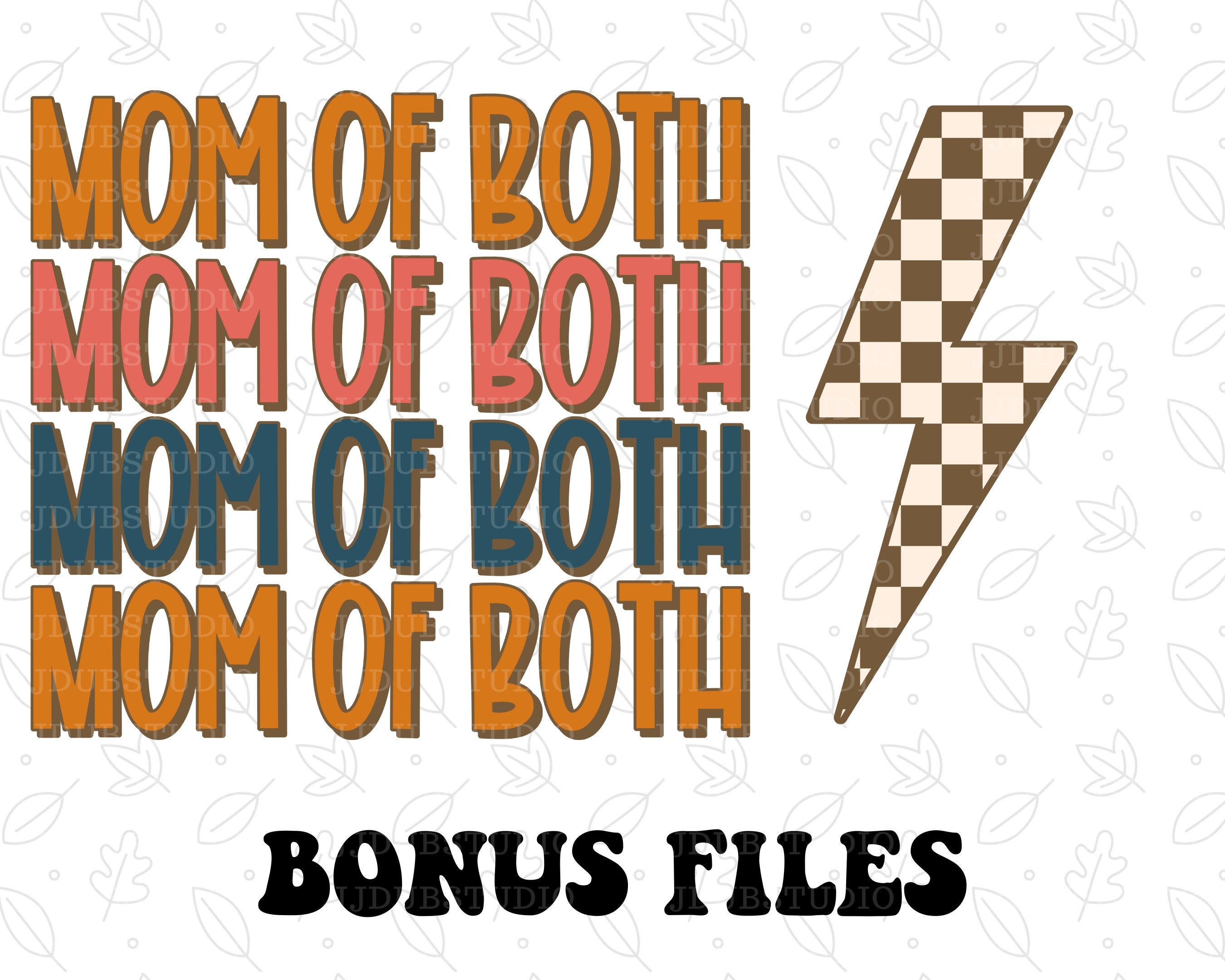 Mom of Both Png Mom of Both Sublimation Designs Retro Mama - Etsy