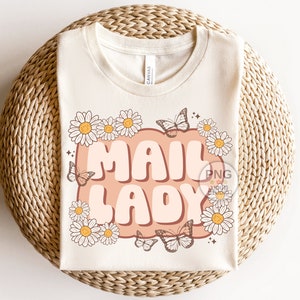 Mail Lady Png, Postal Worker Png, Sublimation Designs, Retro Groovy ...