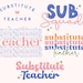 Substitute Teacher Svg Bundle, Sub Teacher Gift, Back to School Svg ...