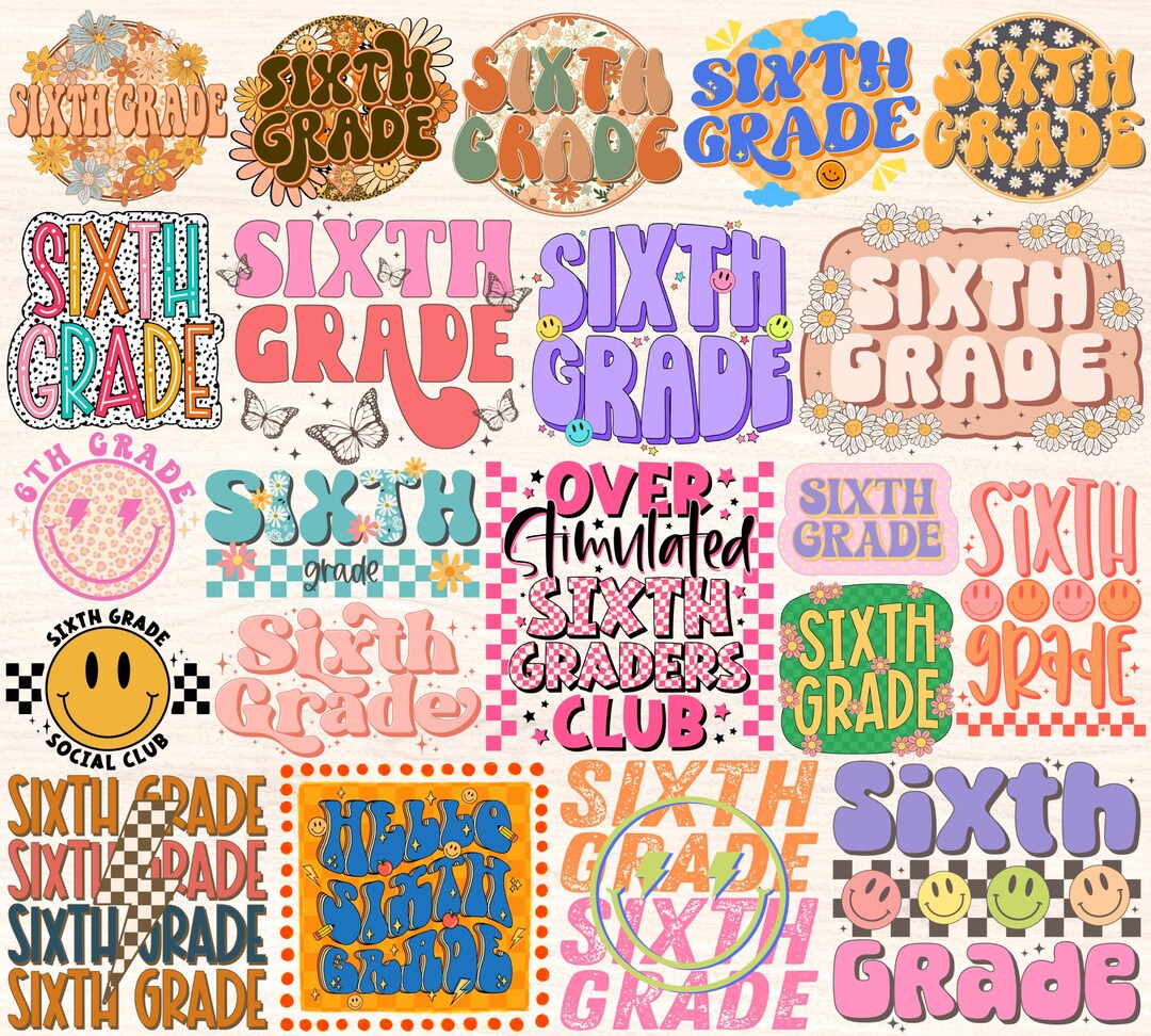 Sixth Grade Png Bundle, 6th Grade Png, Sixth Grade Teacher Sublimation ...