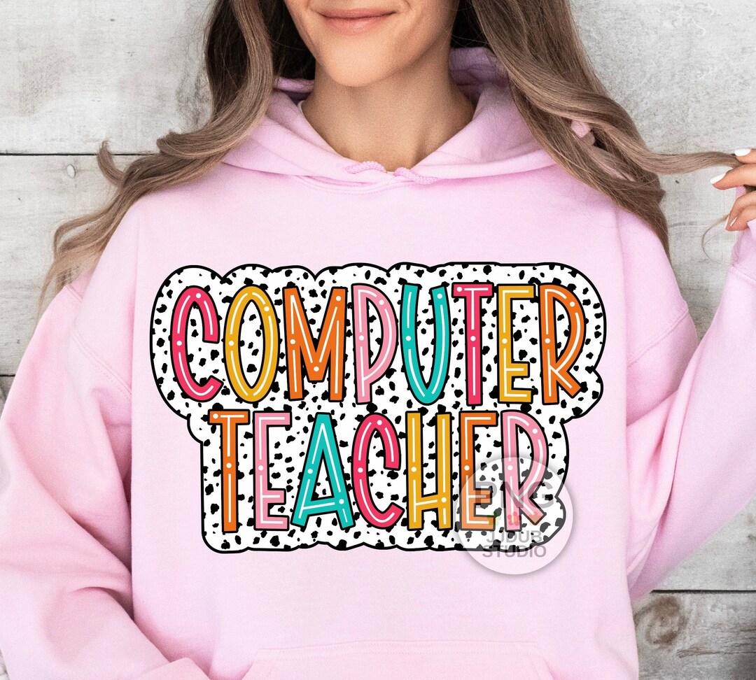 Computer Teacher Png, Technology Teacher Sublimation Design, Dalmatian ...