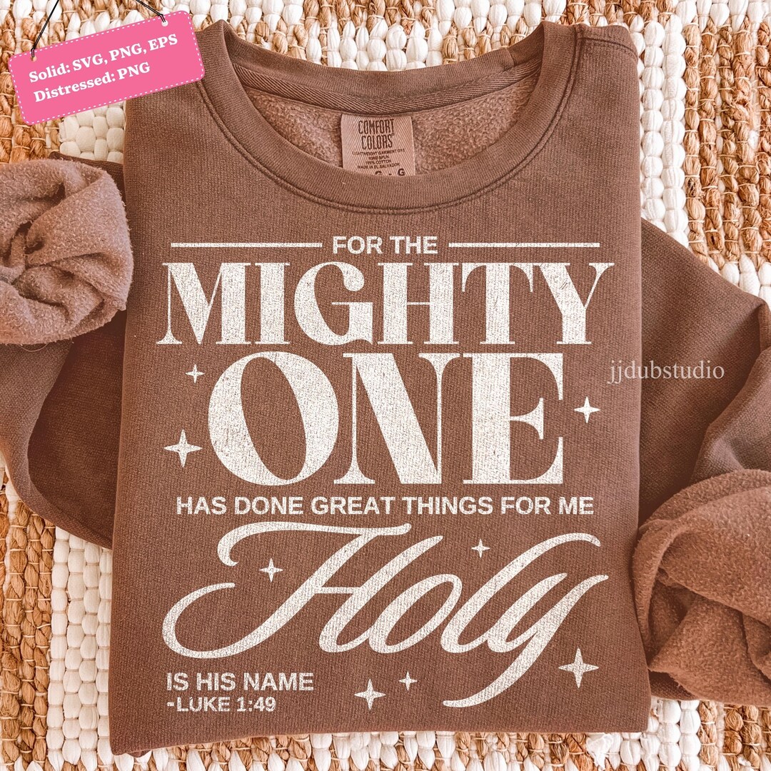 Christian Svg Png, Luke 1 49 Bible Verse Svg, Aesthetic Retro Scripture ...