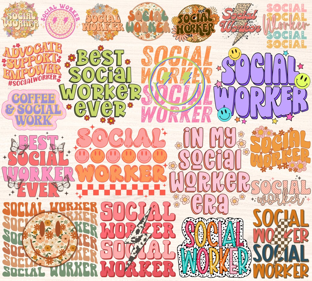 Social Worker Png Bundle, School Social Worker Sublimation Designs ...