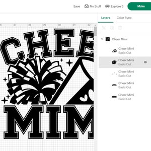 Cheer Mimi Svg, Cheer Grandma Svg, Cheerleader Svg Png, Cheer Game Day ...