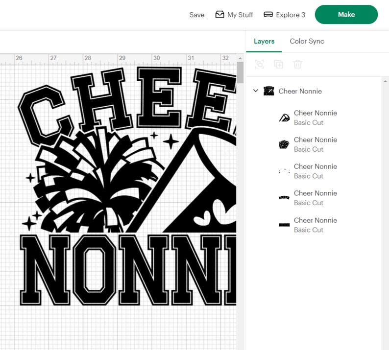 Cheer Nonnie Svg, Cheerleader Svg, Cheer Grandma Gift, Cheer Granny Svg ...