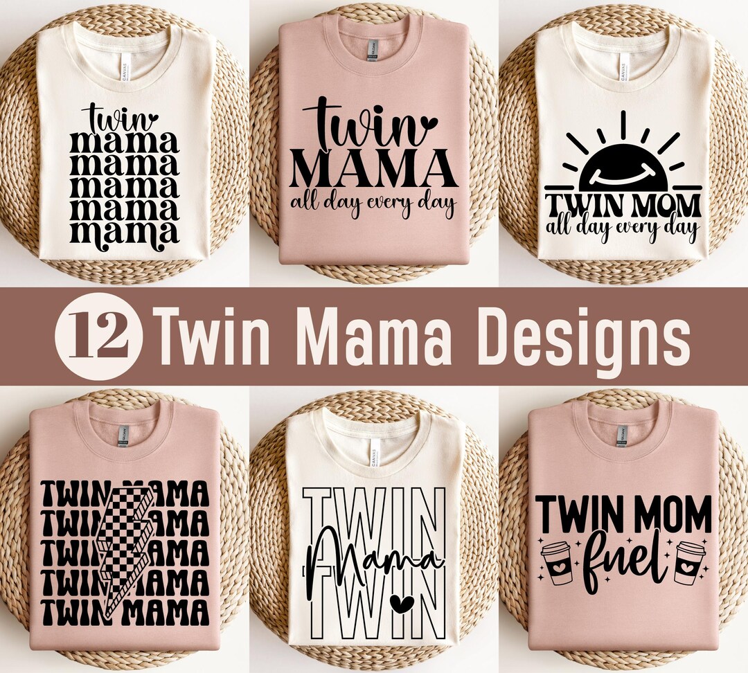 Twin Mom Svg Bundle, Twin Mama Svg, Mom of Twins Svg, Twin Mama Svg for ...