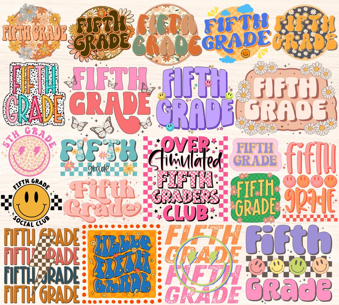 Fifth Grade Png Bundle, 5th Grade Png, Fifth Grade Teacher Sublimation ...