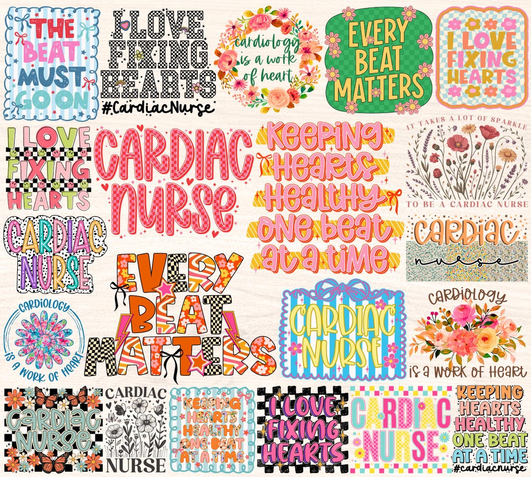 Cardiac Nurse Png Bundle, Cardiology Png, Cardiology Nurse Sublimation ...