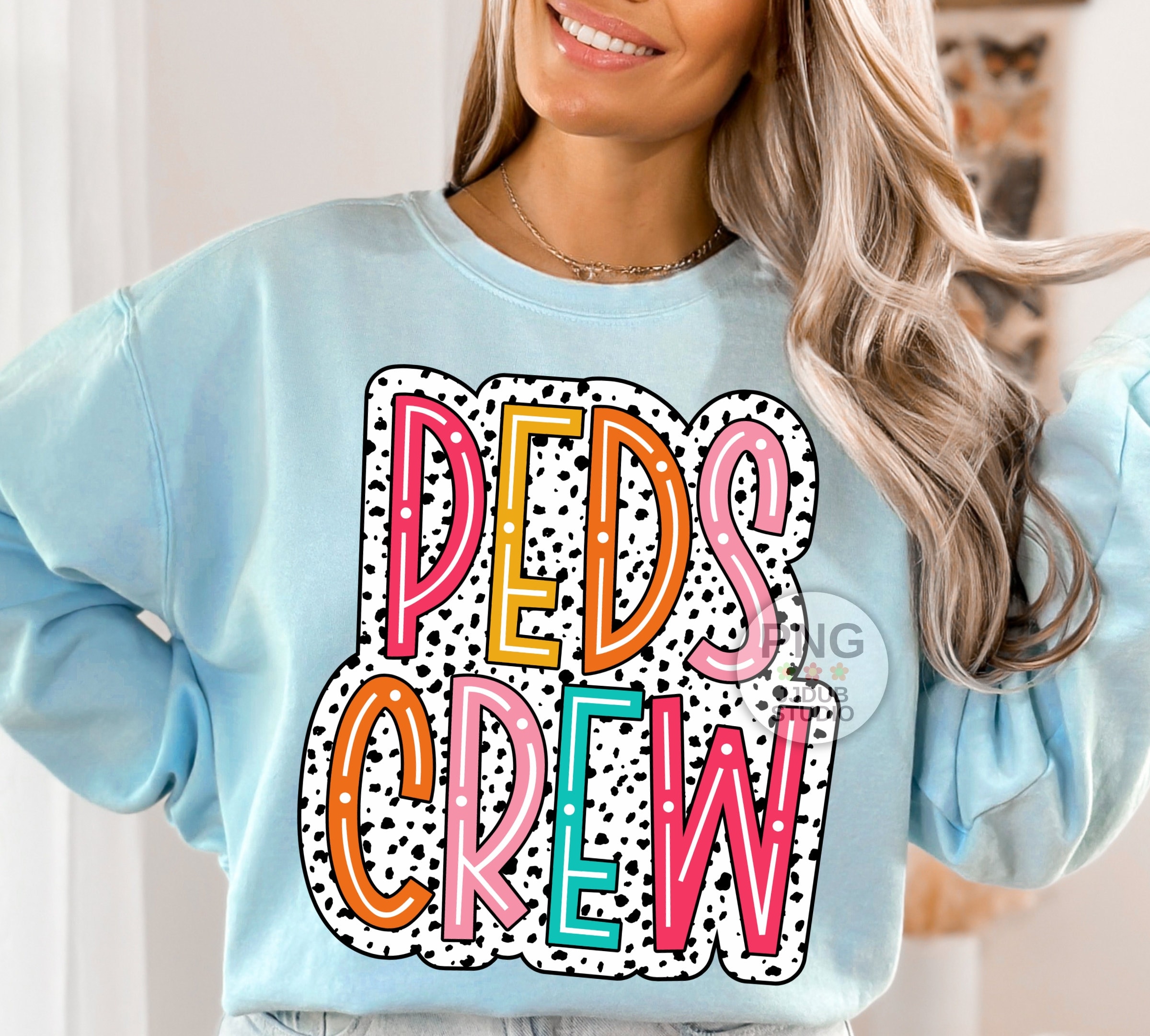 Pediatric Nurse Png, Peds Crew Png, Dalmatian Dots, Sublimation Design ...