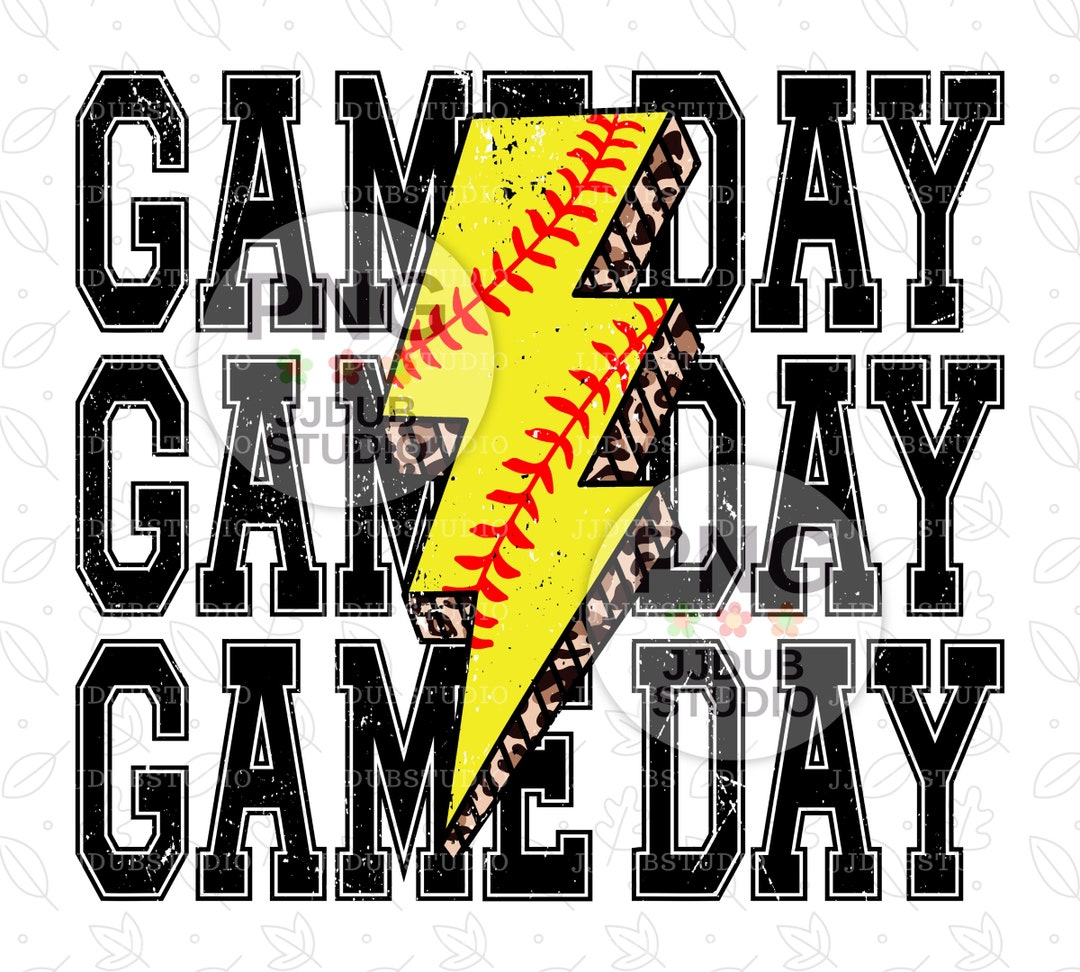 Softball Game Day Png, Lightning Bolt Softball Game Day Cheer ...