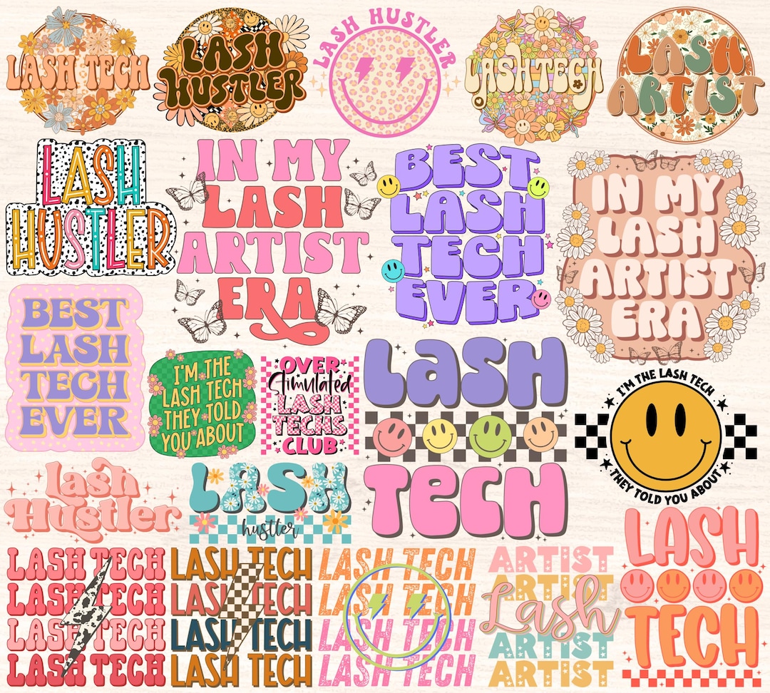 Lash Tech Png Bundle, Lash Artist Png, Lash Hustler Sublimation Designs ...