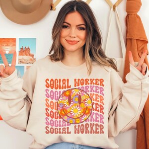 Social Worker Png, Social Worker Sublimation Designs, Retro, Groovy ...