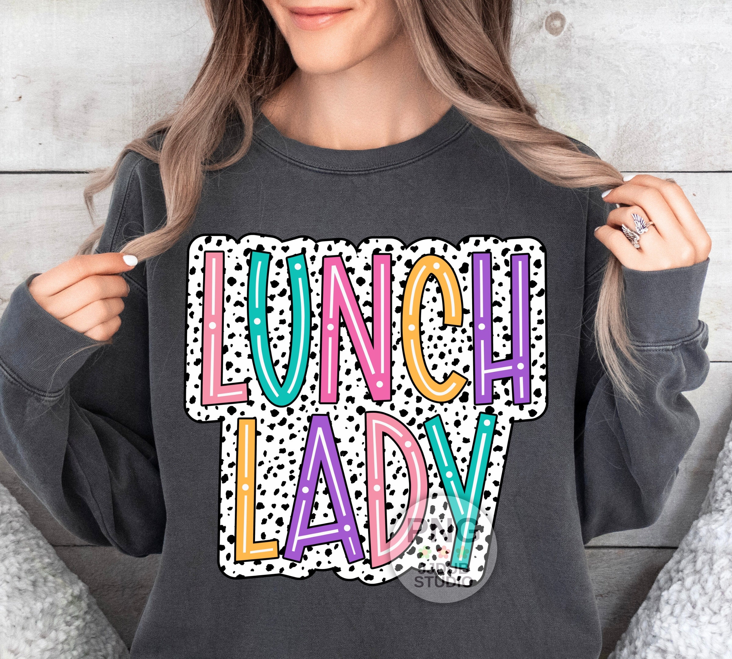 Lunch Lady Png, Lunch Lady Sublimation Designs, Dalmatian Dots, School ...