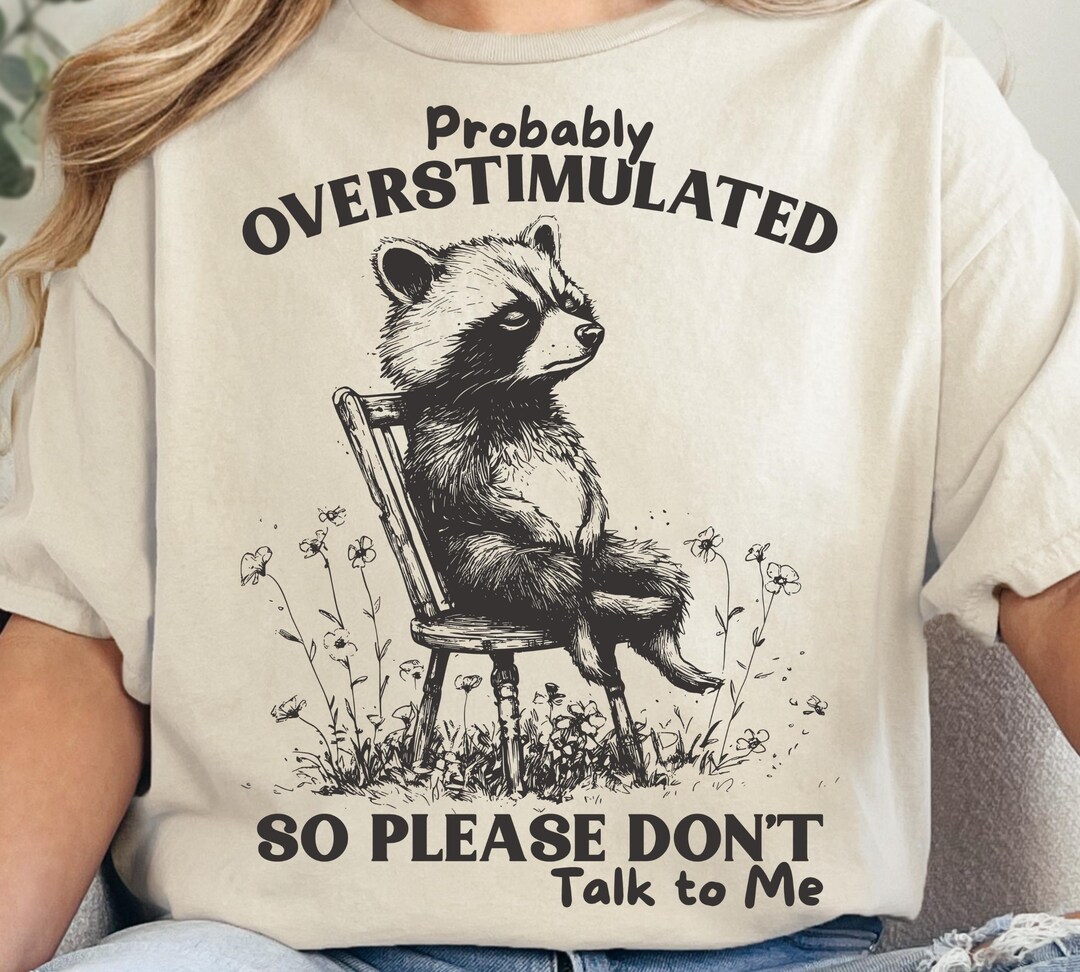 Probably Overstimulated Raccoon Png, Funny Raccoon Png, Retro Vintage ...