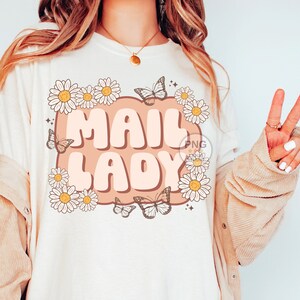 Mail Lady Png, Postal Worker Png, Sublimation Designs, Retro Groovy ...
