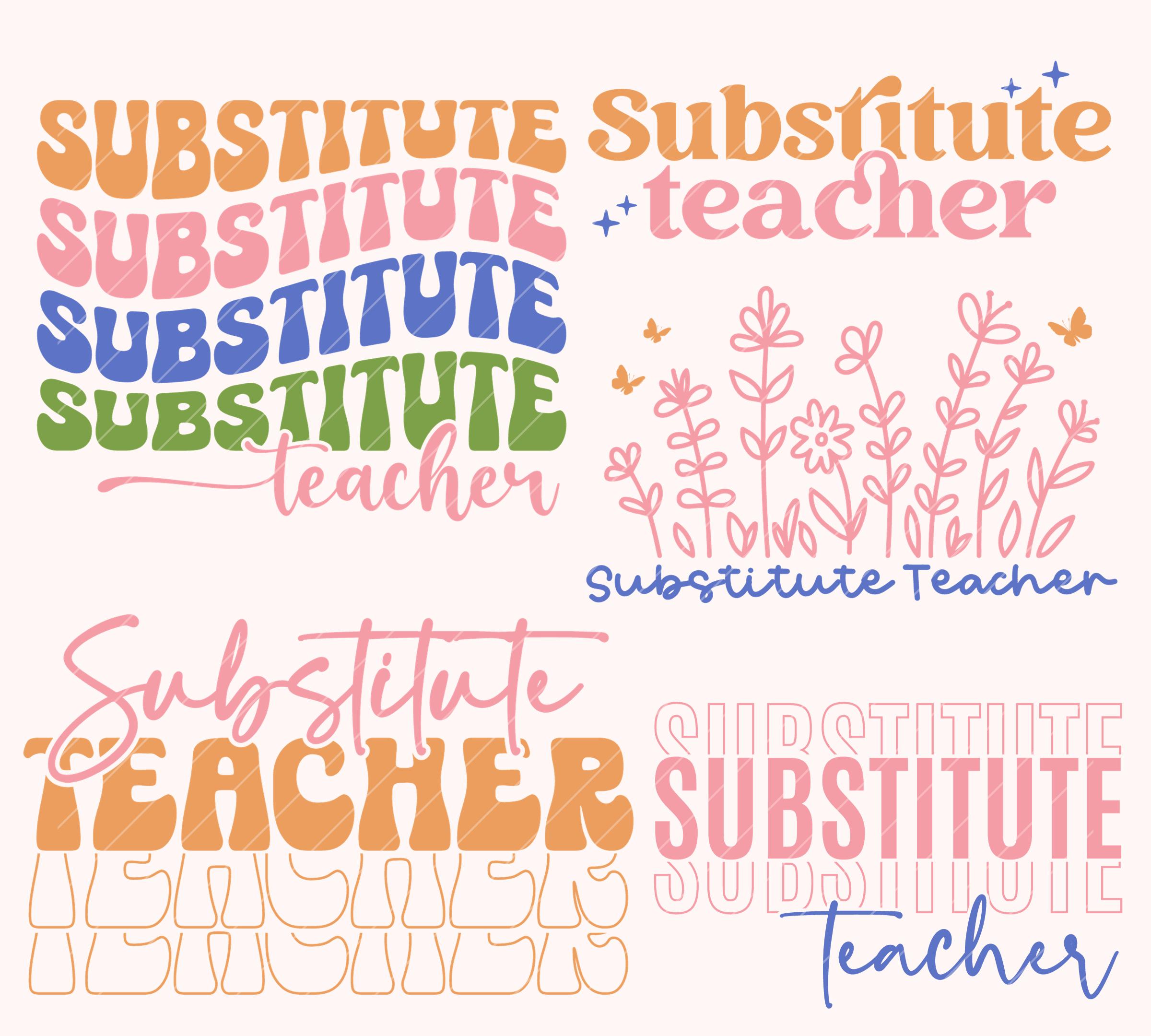 Substitute Teacher Svg Bundle, Sub Teacher Gift, Back to School Svg ...