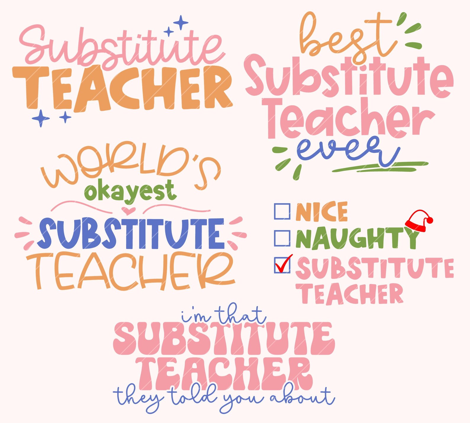 Substitute Teacher Svg Bundle, Sub Teacher Gift, Back to School Svg ...