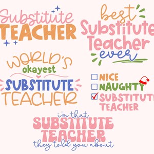 Substitute Teacher Svg Bundle, Sub Teacher Gift, Back to School Svg ...
