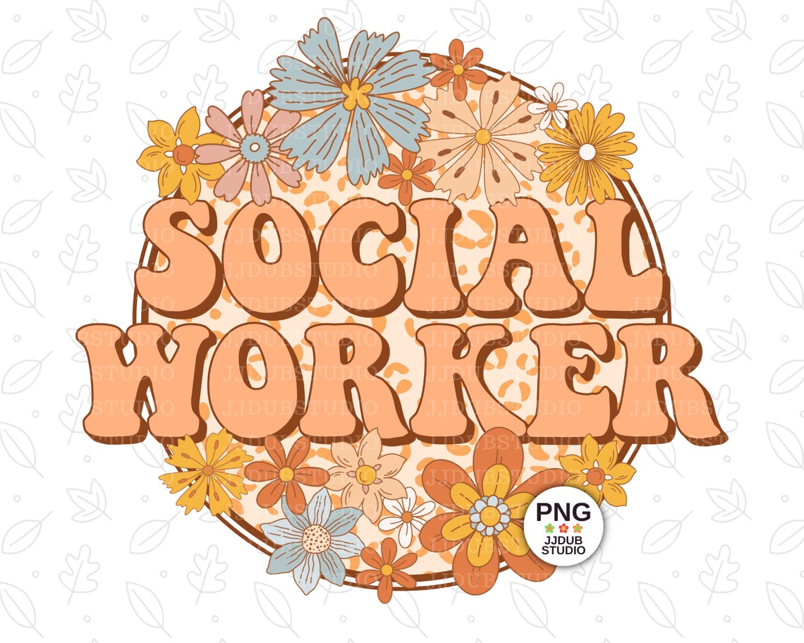 Social Worker Png Social Worker Sublimation Designs Groovy - Etsy
