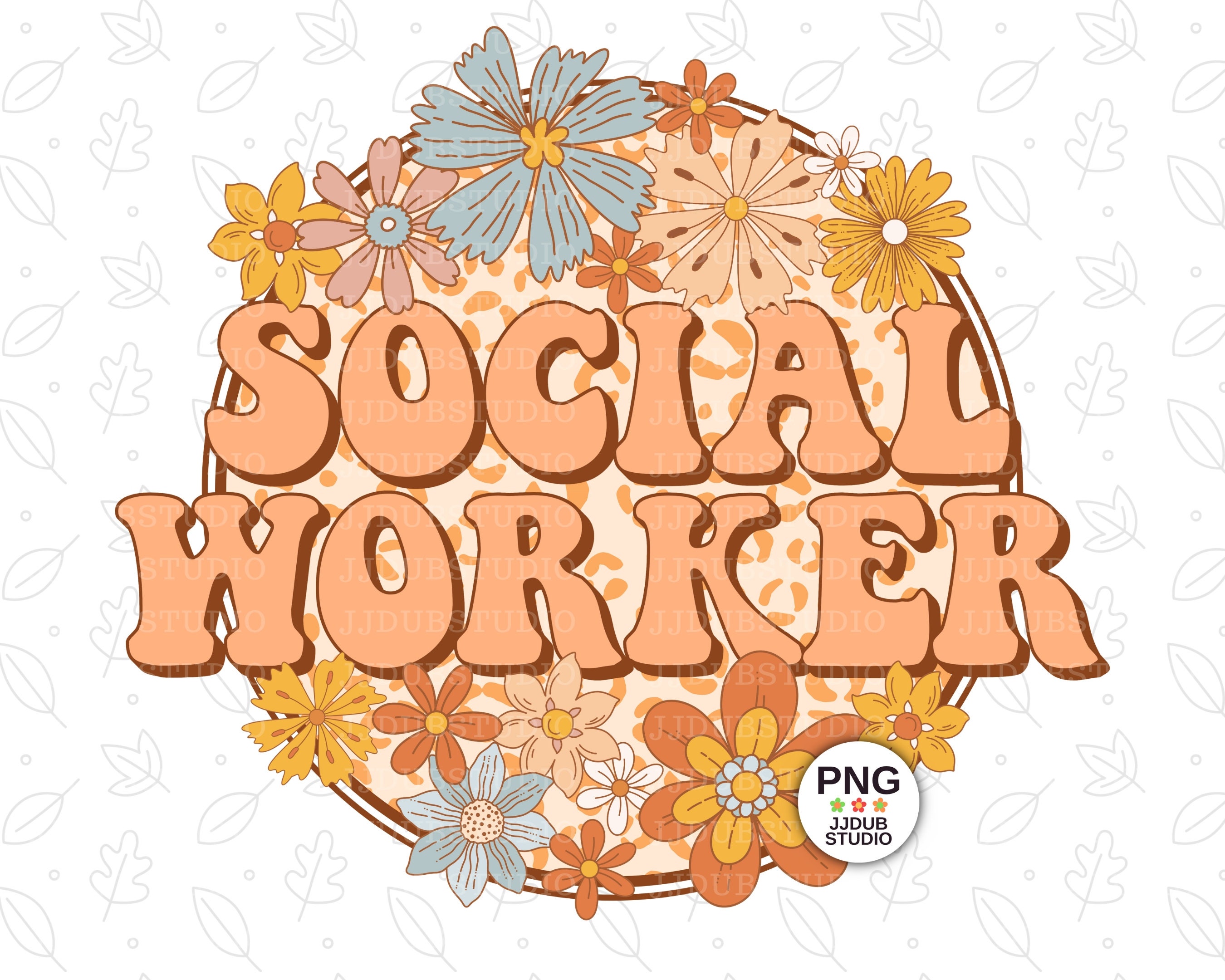 Social Worker Png Social Worker Sublimation Designs Groovy - Etsy