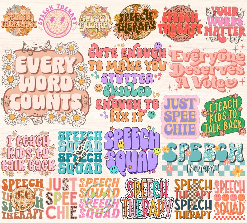 Speech Therapy Png Bundle, Speech Therapist Sublimation Designs, Slp ...
