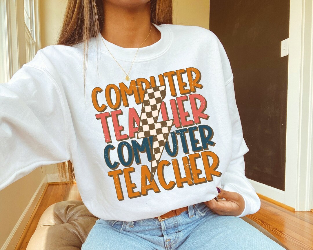 Computer Teacher Png, Computer Teacher Sublimation Designs, Technology ...