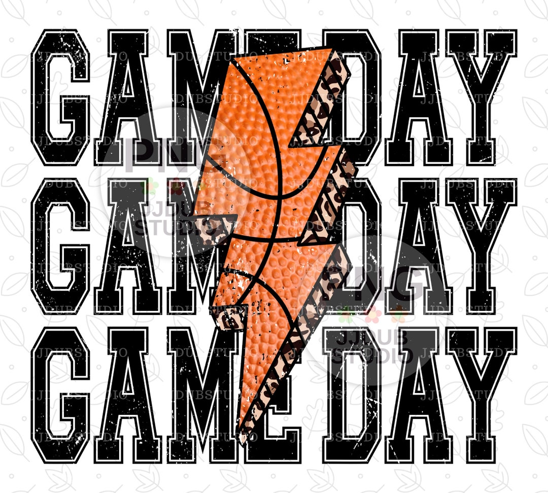 Basketball Game Day Png, Lightning Bolt Basketball Game Day Sublimation ...