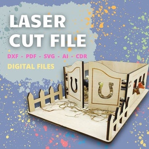 Toy Plywood Horse Stable, Barn, Farm, CO2 Laser Cutting File, 5mm ...