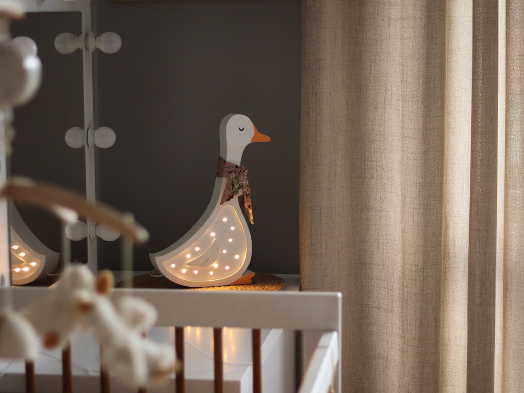 Wooden Lamp Goose Bedside Lamp LED With Cable Home Decor Gift Birthday ...