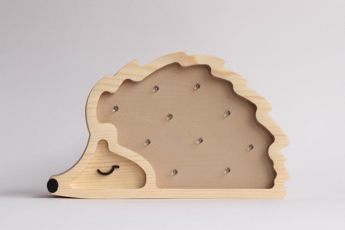 Wooden Lamp Hedgehog Bedside Lamp LED Animal Home Decor - Etsy