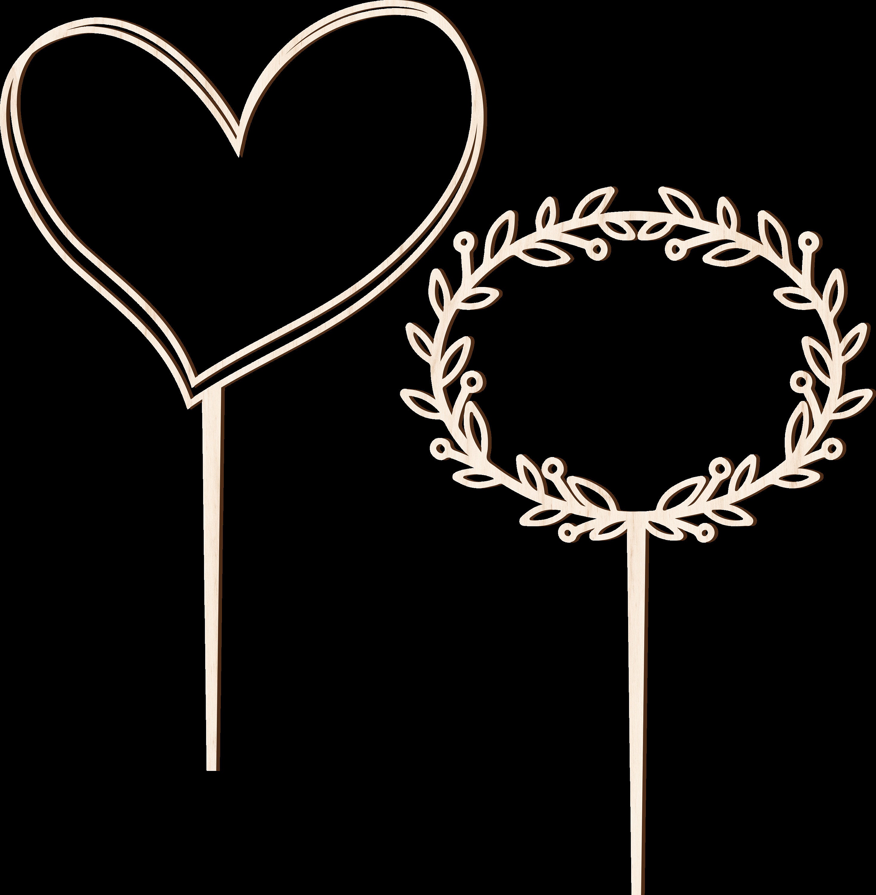 Cake Topper Templates SVG. Laser Cut File, Svg Dxf Ai Pdf Cdr, Wedding ...