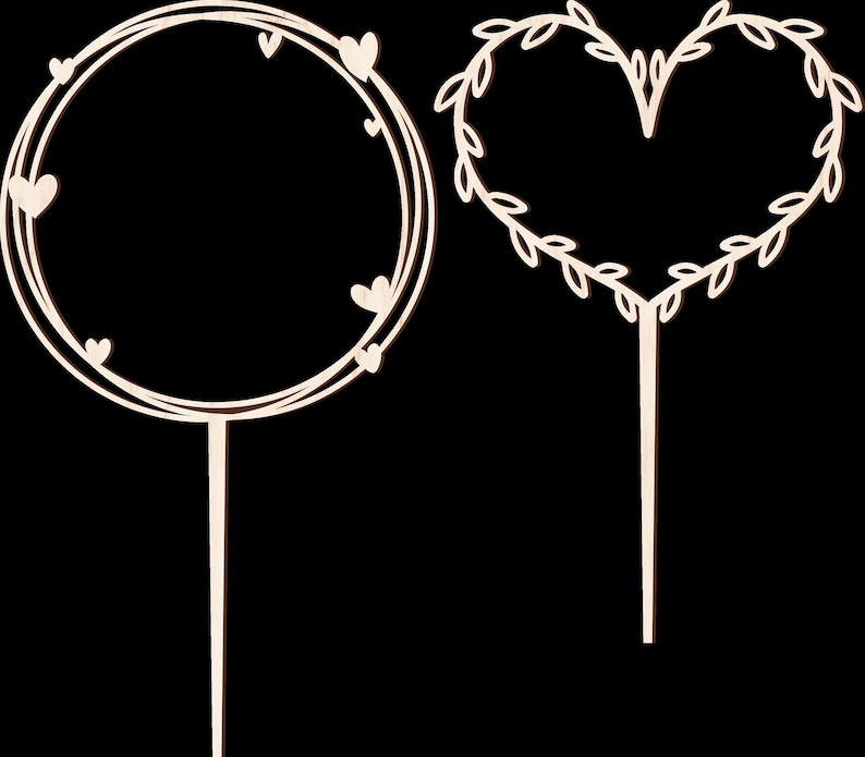 Cake Topper Templates SVG. Laser Cut File, Svg Dxf Ai Pdf Cdr, Wedding ...