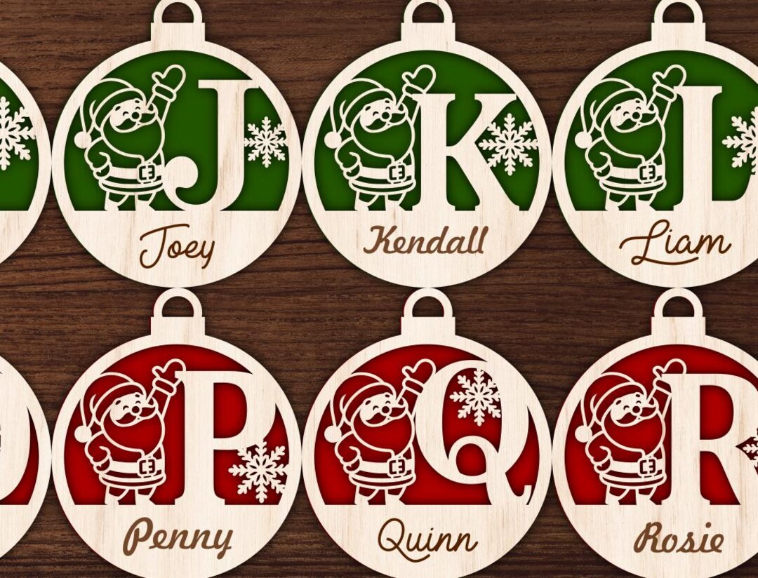 Christmas Baubles, Santa SVG, Santa Ornaments CDR, Monogram Svg ...