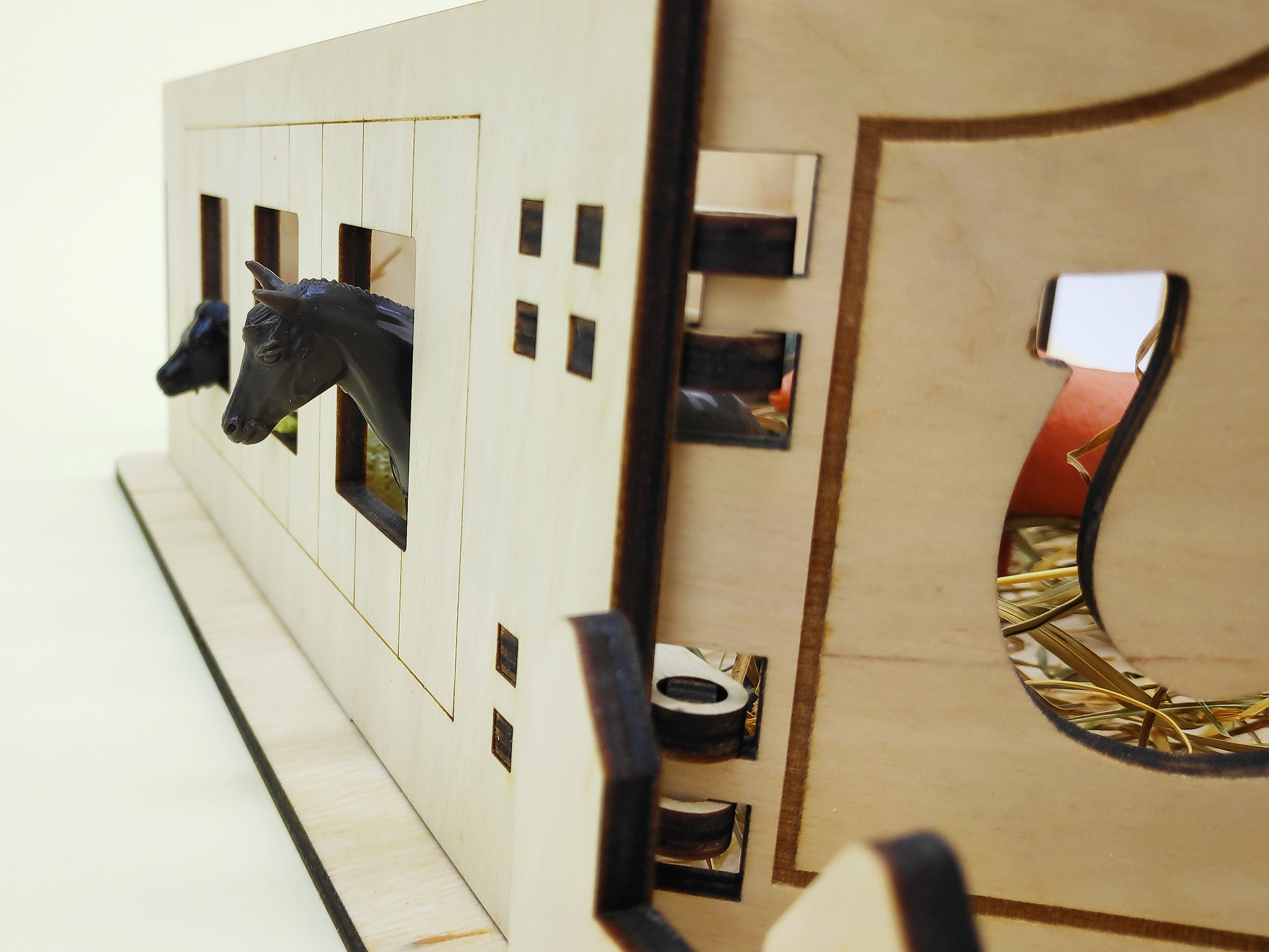 Toy Plywood Horse Stable Barn Farm CO2 Laser Cutting File - Etsy