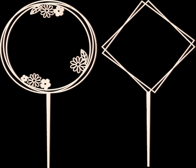 Cake Topper Templates SVG. Laser Cut File, Svg Dxf Ai Pdf Cdr, Wedding ...