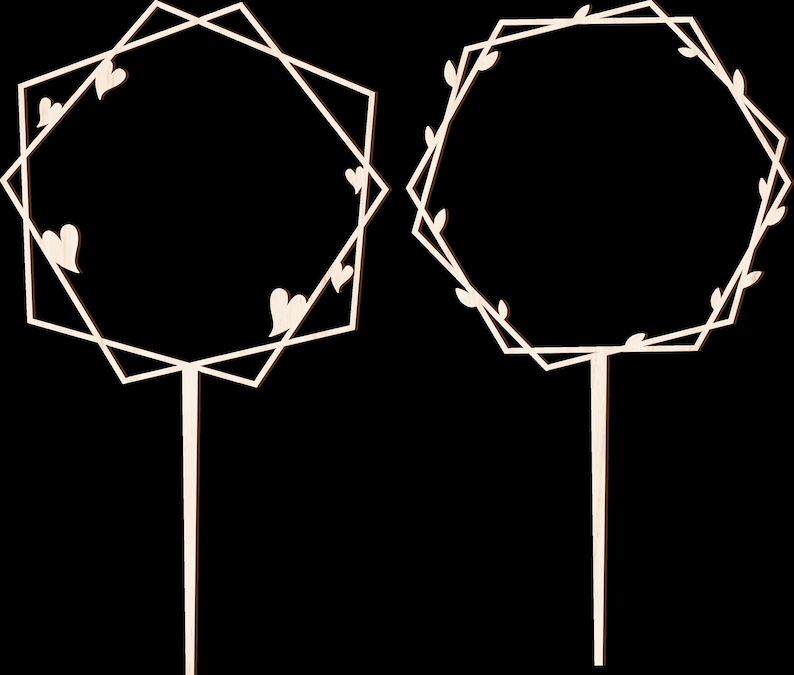 Cake Topper Templates SVG. Laser Cut File, Svg Dxf Ai Pdf Cdr, Wedding ...