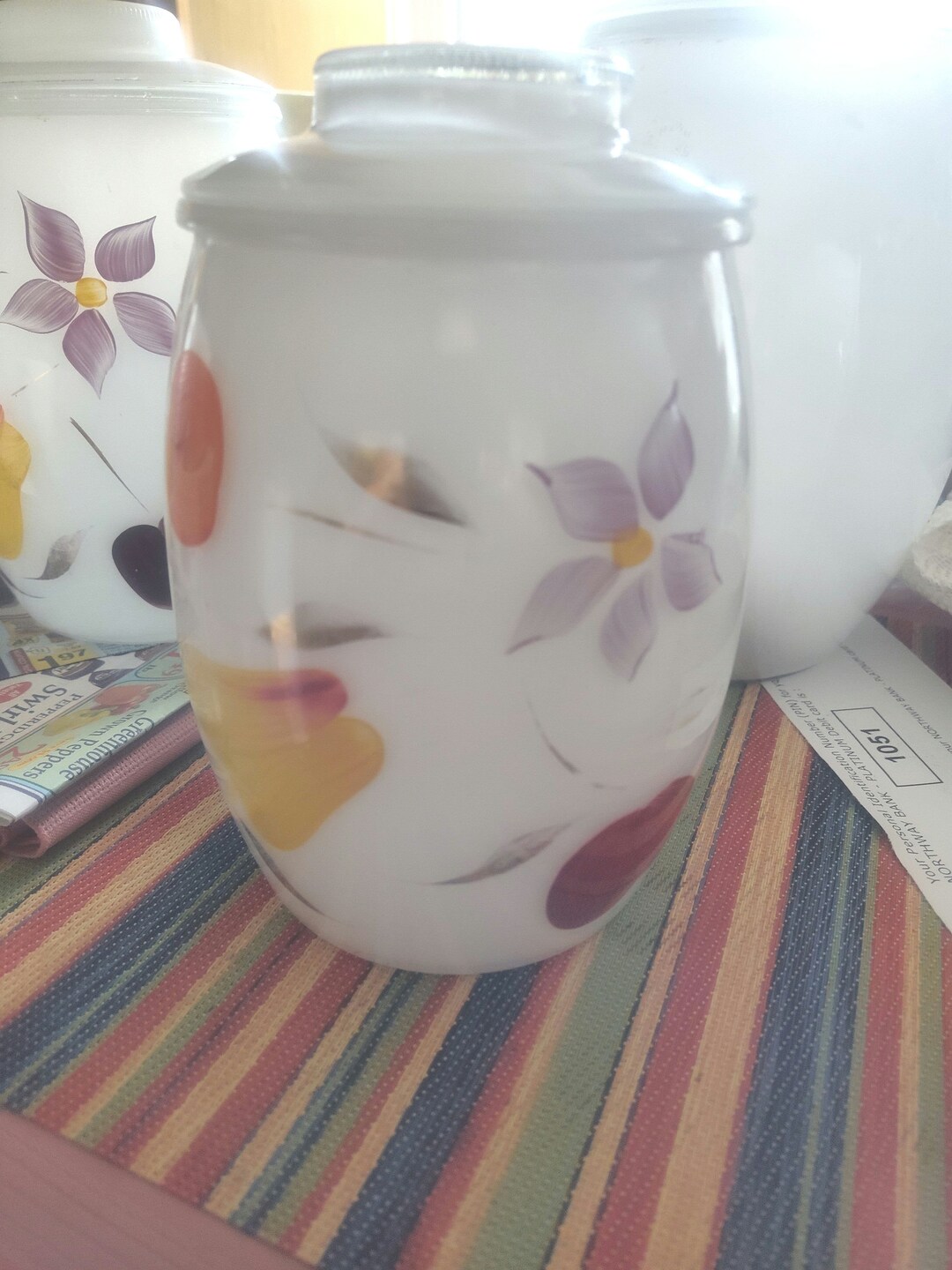 1 Vintage Small Cookie Jar With Lid 6.5 Tall - Etsy