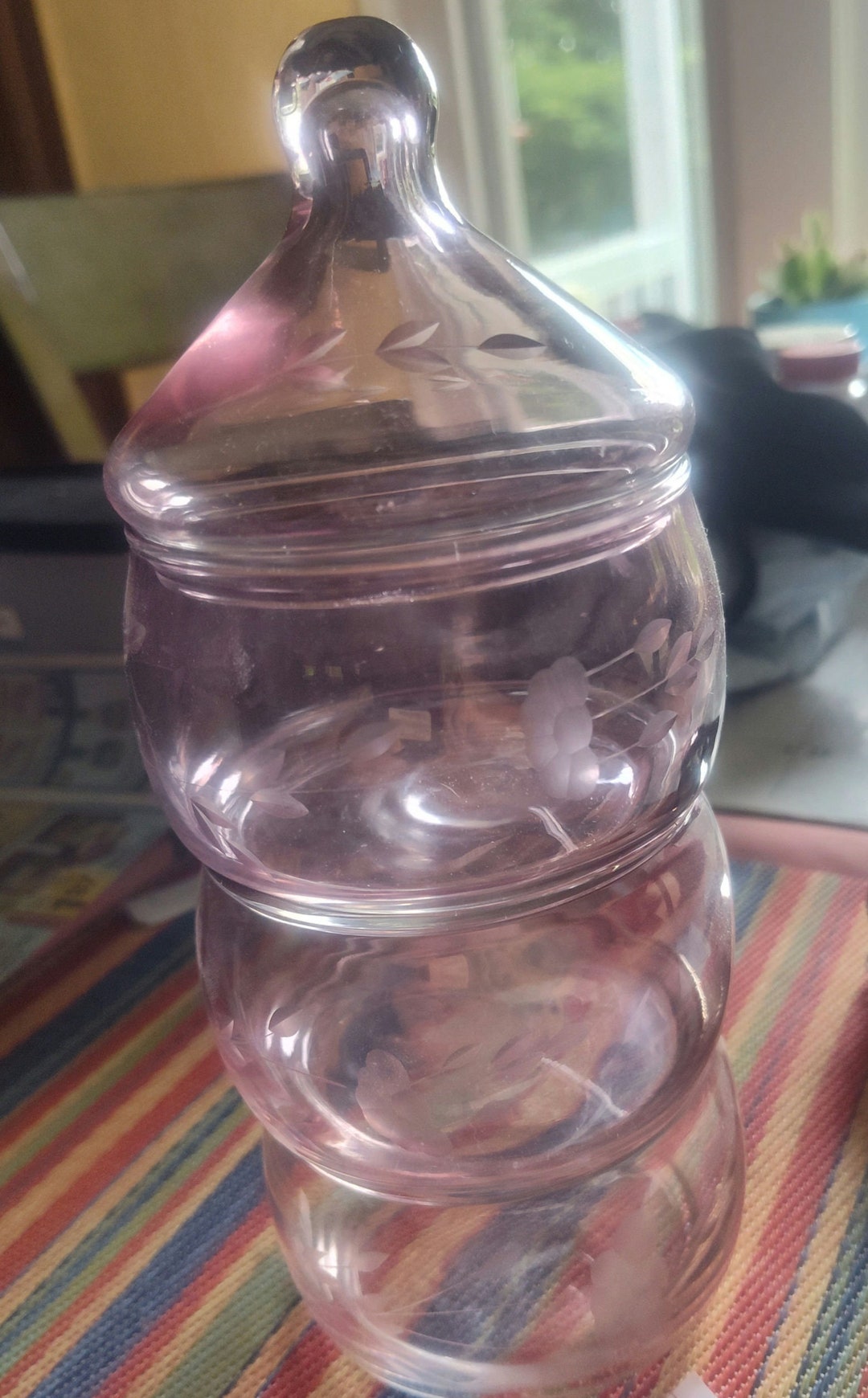 Pink Crystal by Princess House I Have. the Lid to the 3 Tier Candy Dish ...